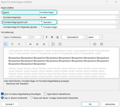 Formatvorlagen und Shortcuts verwenden - Hausarbeiten